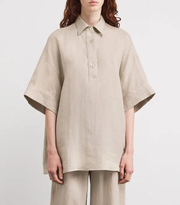 Eleventy X Harrods Embroidered Linen Shirt
