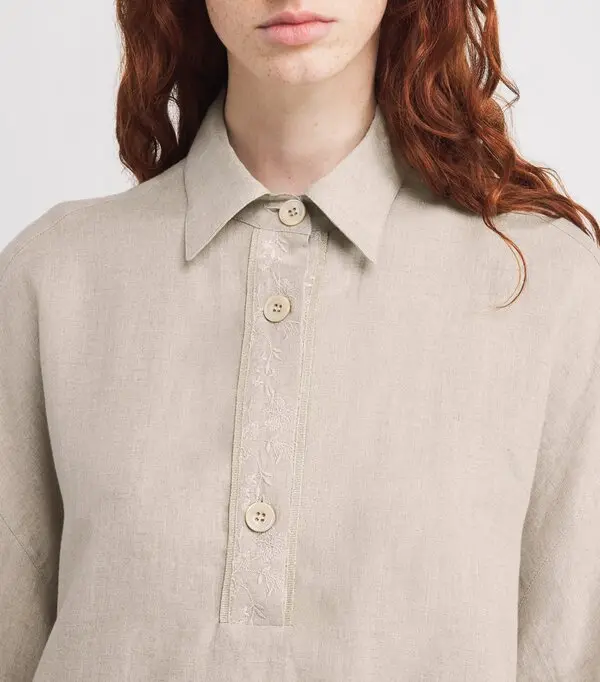 Eleventy X Harrods Embroidered Linen Shirt