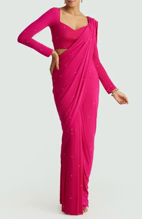 HOLICHIC Beaded Sari - Pink