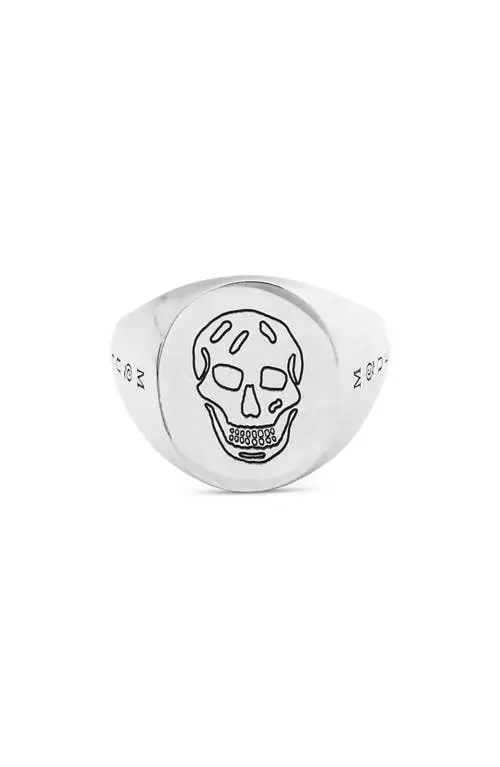 Alexander McQueen Skull Signet Ring - Silver