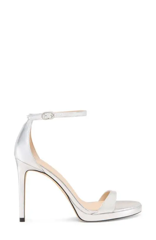 STUART WEITZMAN Nudist Platform Sandal - Silver