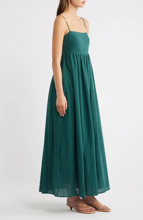 PETAL & PUP Odessa Cotton Maxi Sundress - Forest Green