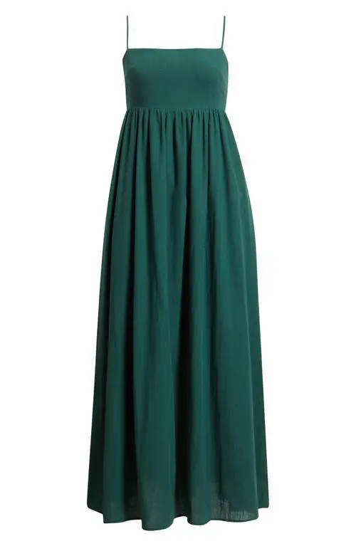 PETAL & PUP Odessa Cotton Maxi Sundress - Forest Green