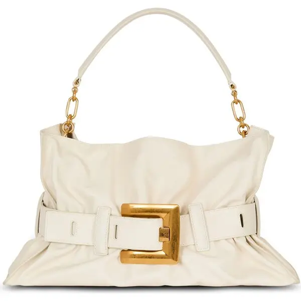 Balmain Anthem Leather Tote - Cream