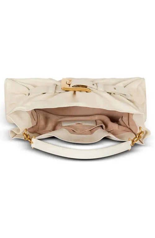Balmain Anthem Leather Tote - Cream