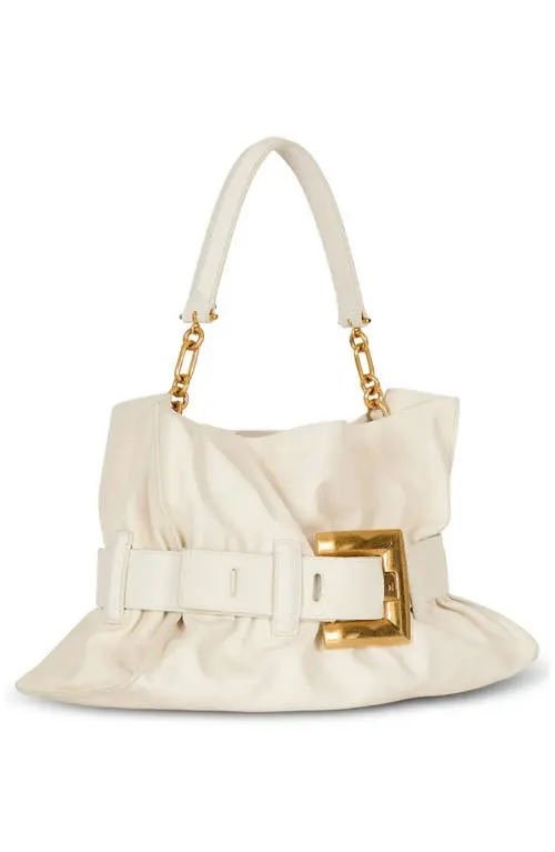 Balmain Anthem Leather Tote - Cream