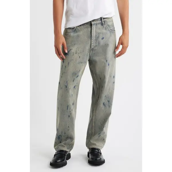 Rag & Bone Splatter Baggy Straight Leg Jeans
