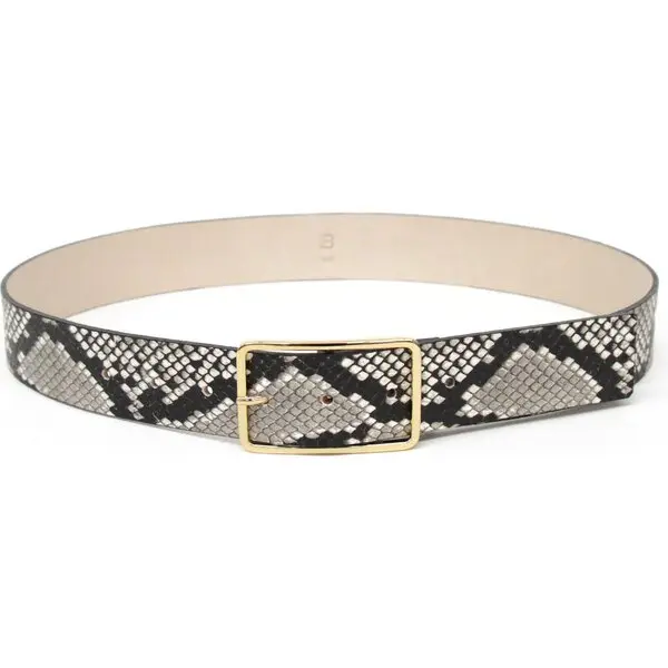 B-low The Belt Milla Python Embossed Leather Belt - White/ Gold