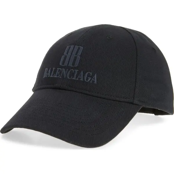 Balenciaga Nano Logo Embroidered Baseball Cap - 1002 Faded Black