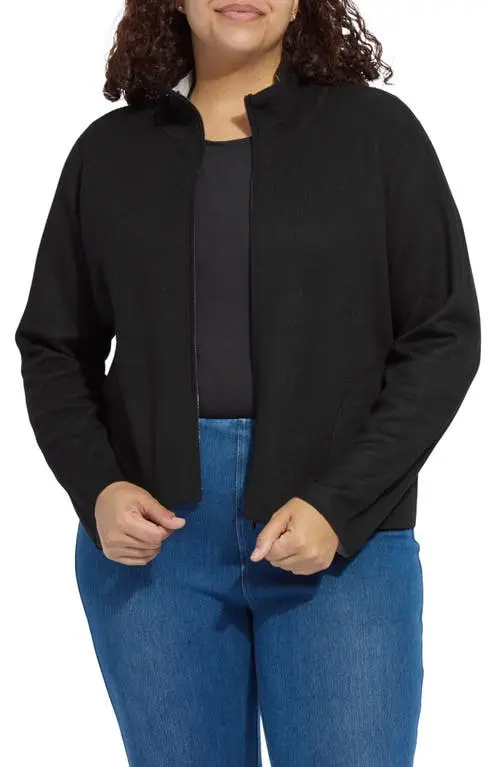 Lyssé Reversible Zip-up Cardigan - Black