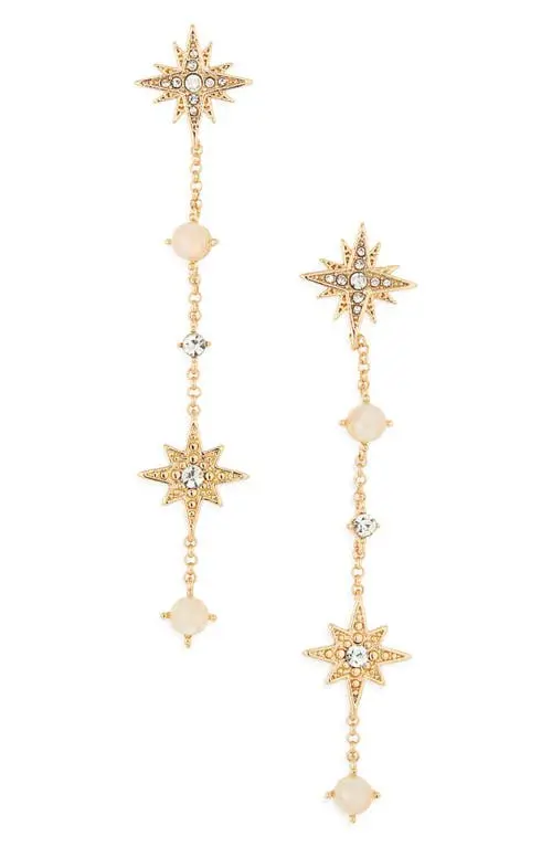 Baublebar Celestial Crystal & Faux Pearl Drop Earrings - Clear Gold
