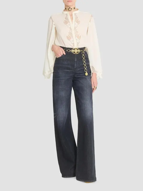 Chloé Lace-trimmed Silk Blouse
