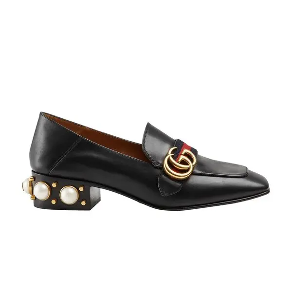 Gucci Leather Mid-heel Loafer - Black