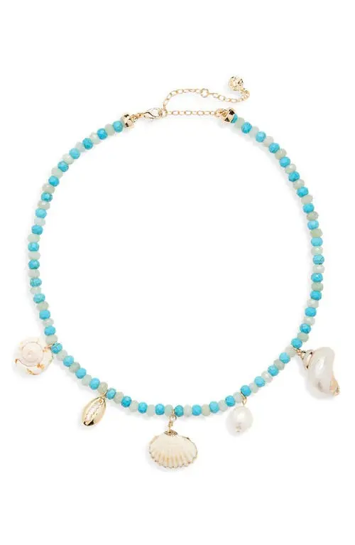 Baublebar Maris Seashell Charm Beaded Necklace - Turquoise