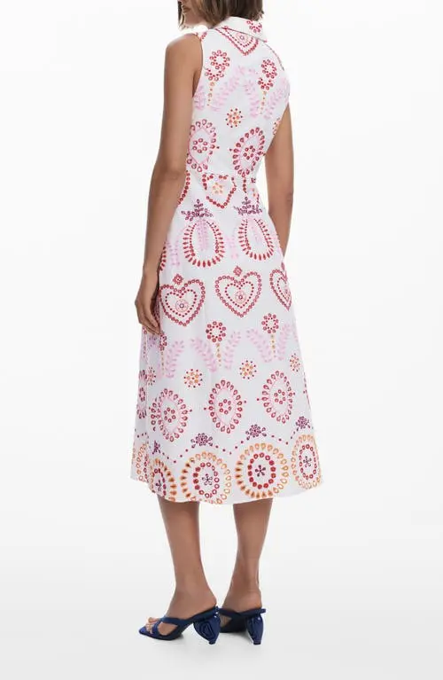 Desigual Embroidered Sleeveless Shirt Dress