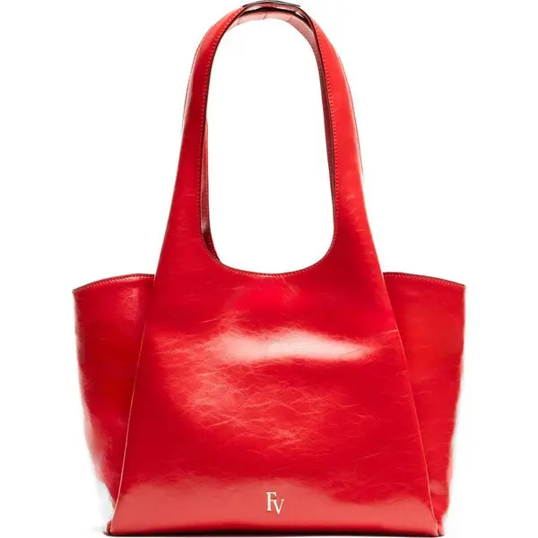 FRANCES VALENTINE Portia Crinkled Leather Shoulder Bag