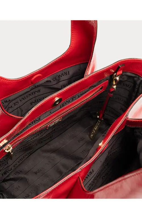 FRANCES VALENTINE Portia Crinkled Leather Shoulder Bag