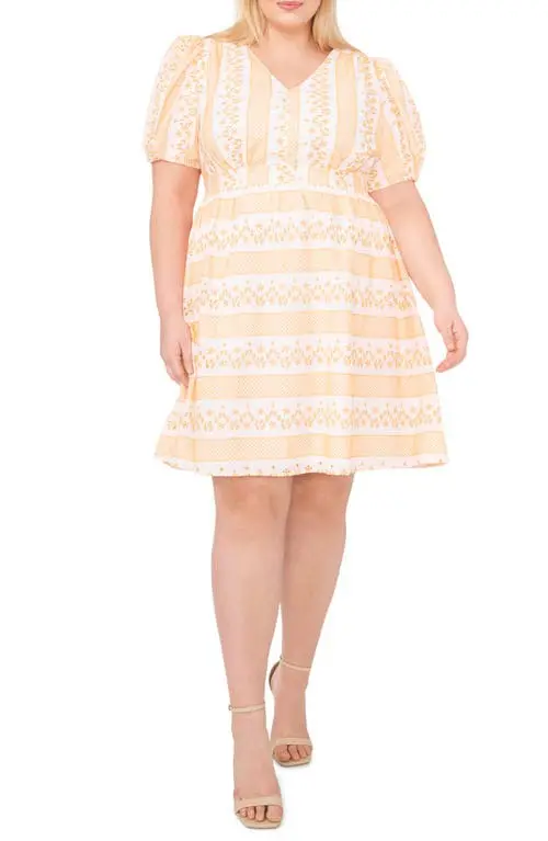 CECE DUPRAZ Puff Sleeve Tie Waist Dress