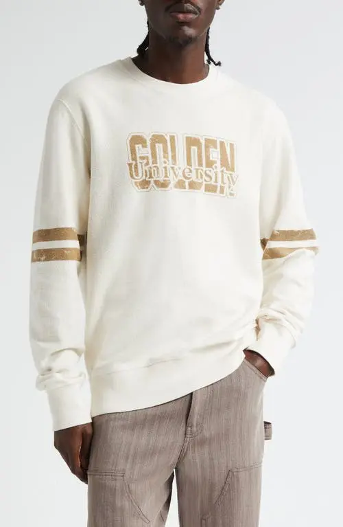 GOLDEN GOOSE Journey Logo Graphic Crewneck Sweatshirt - Artic Wolf