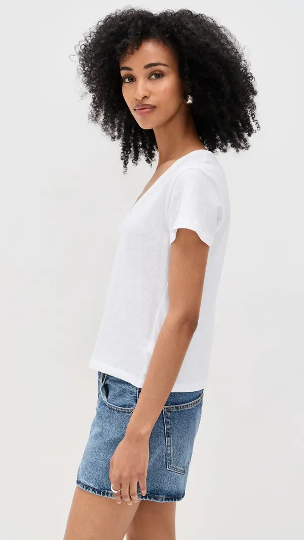 LESET Laura V-neck Tee - White