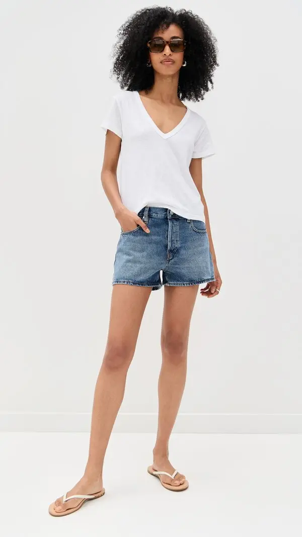 LESET Laura V-neck Tee - White