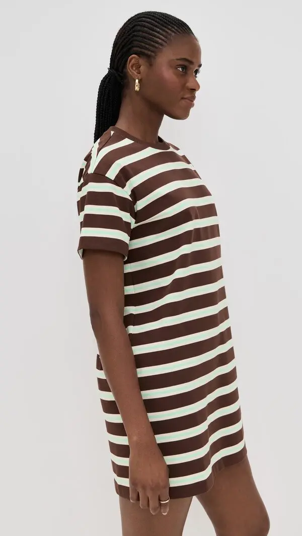 LE BOP Striped Mini Dress - Chocolate/ivory/mint