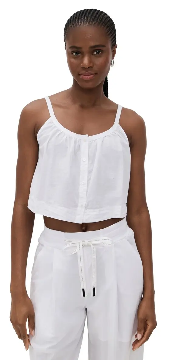 Stateside Voile Cropped Button Cami