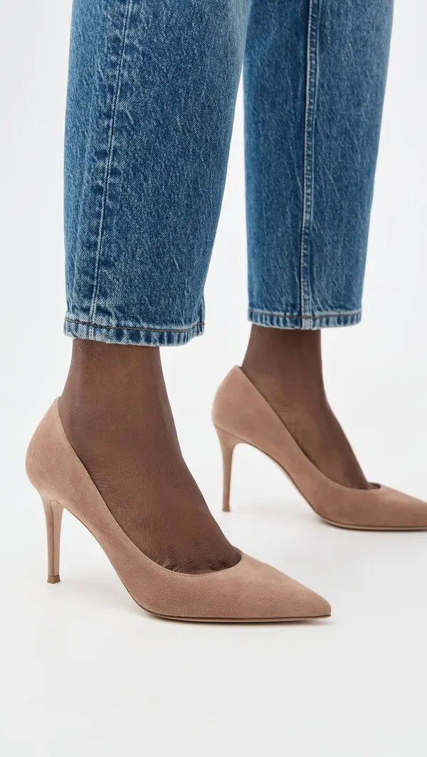 GIANVITO ROSSI 85mm Camoscio Pumps - Praline