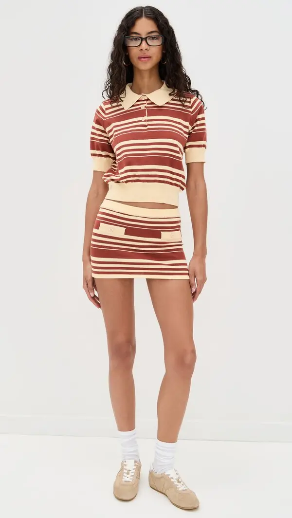 BAILEY ROSE Striped Knit Mini Skirt