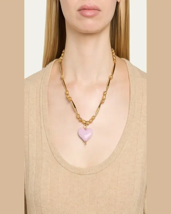 Tohum Design Cuore Necklace Iii - Gp Pink Bubble