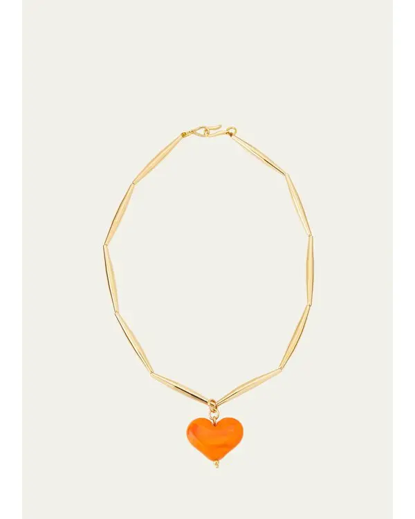 Tohum Design Cuore Heart Pendant Necklace - Mandarin