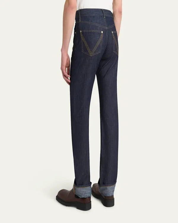 Bottega Veneta Rinsed Denim Intreccio-pocket Jeans