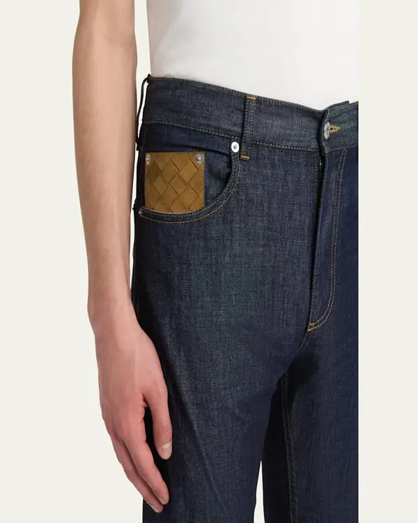 Bottega Veneta Rinsed Denim Intreccio-pocket Jeans