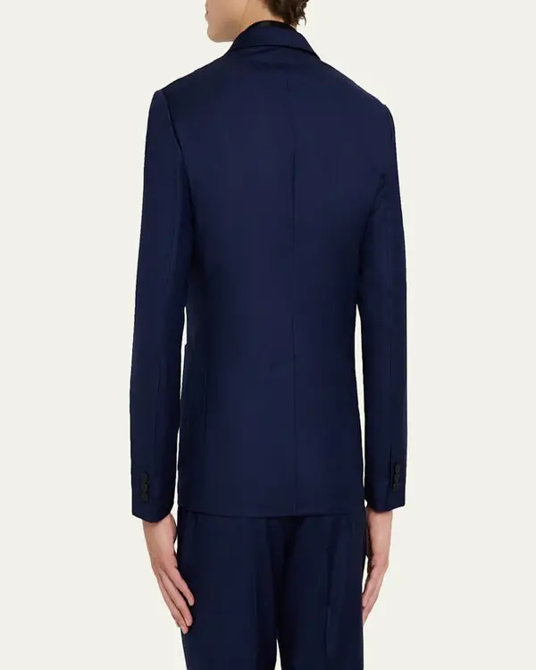 Versace Wool Single-breasted Blazer - Dkblue