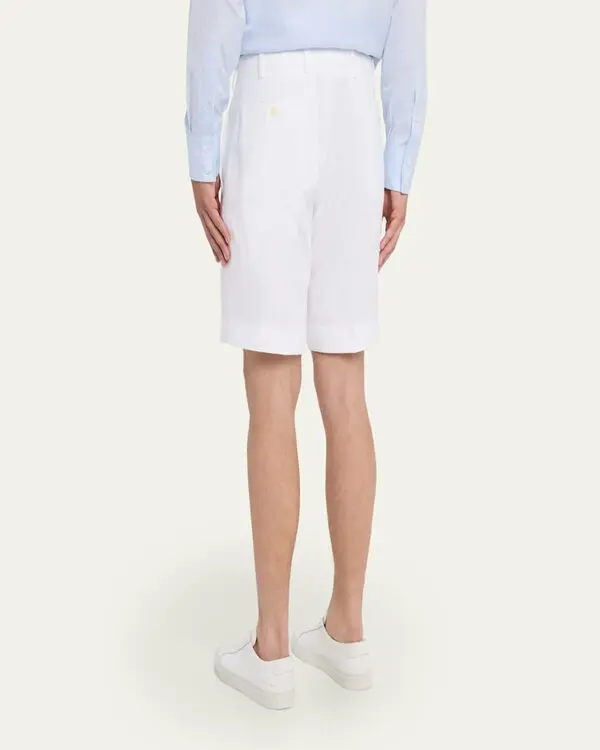 Anderson & Sheppard Linen Beach Shorts - White
