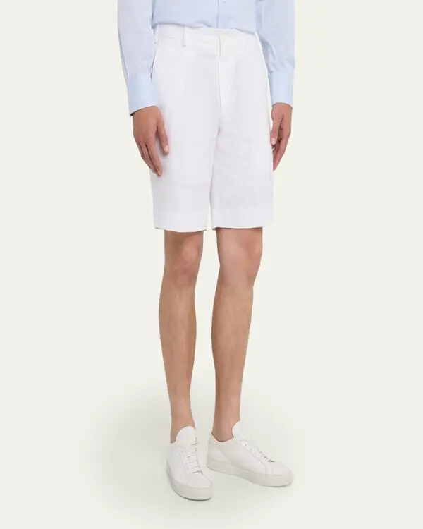 Anderson & Sheppard Linen Beach Shorts - White