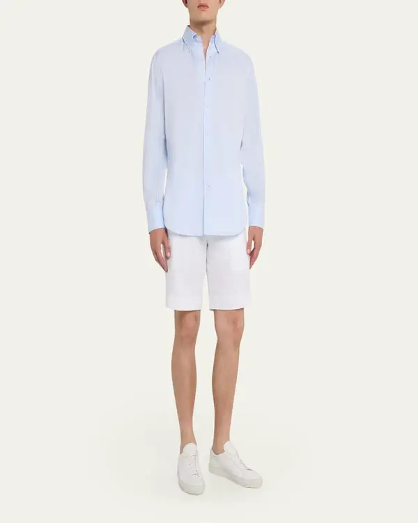 Anderson & Sheppard Linen Beach Shorts - White