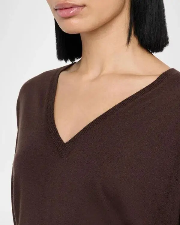 Co Cashmere V-neck Pullover - Chocolate