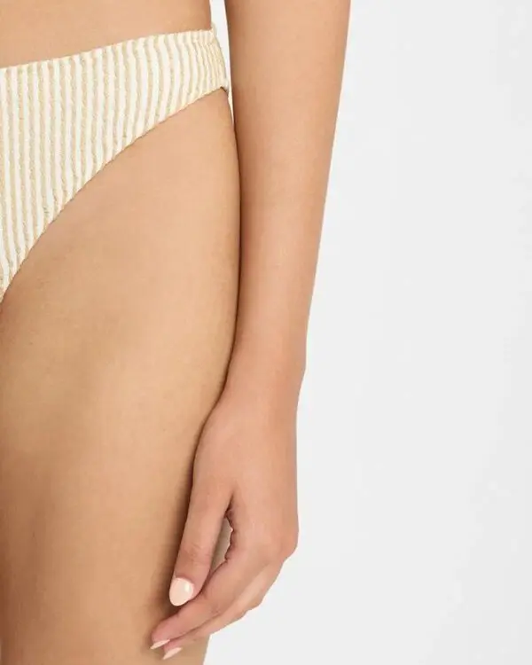 Ramy Brook Scallop Isla Bikini Bottom - Gold Scallop