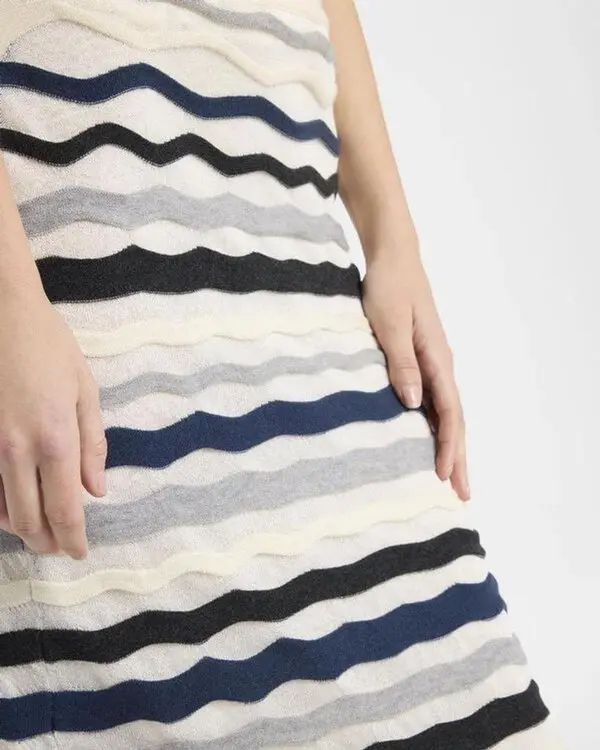 Bottega Veneta Zigzag Striped Knitwear Skirt