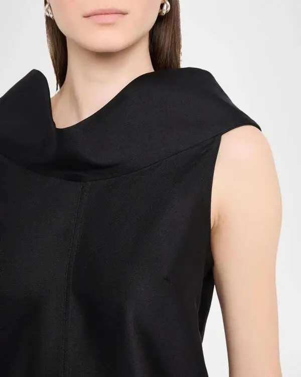 Brandon Maxwell Bowie Sleeveless Draped Top