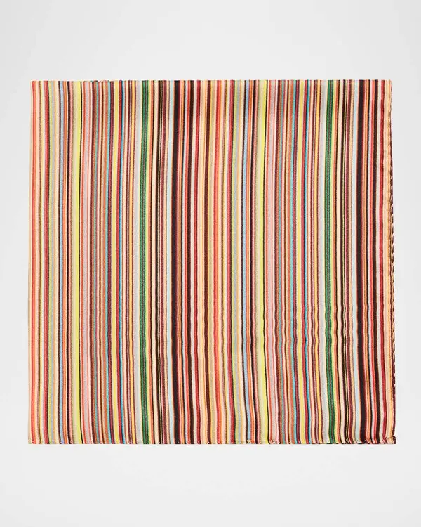 Paul Smith Silk Signature Stripe Pocket Square - Multi Pattern