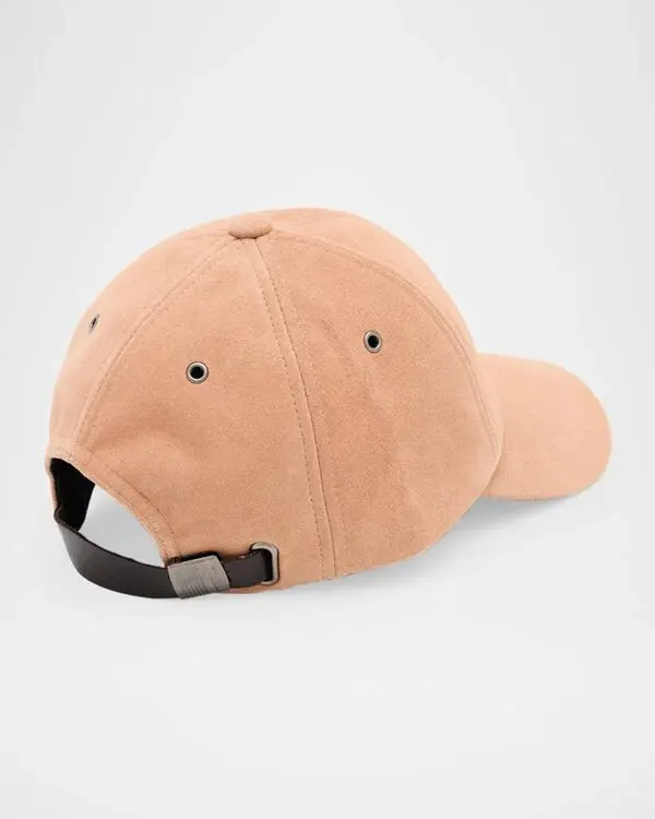 Paul Smith Suede Baseball Cap With Signature Stripe Applique - Tan
