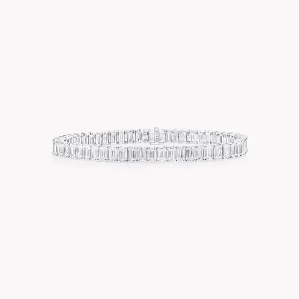 Graff Emerald Cut Diamond Line Bracelet - White Gold