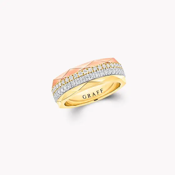 Graff Laurence Signature Four-row Layered Diamond Ring - Rose Gold And White Gold And Yellow Gold