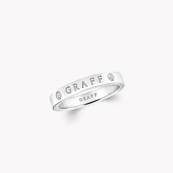 Graff Logo Diamond Band - White Gold