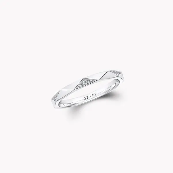 Graff Laurence Signature Faceted Diamond Wedding Band - White Gold