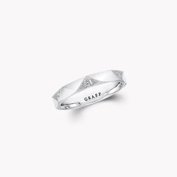 Graff Laurence Signature Faceted Diamond Band - White Gold