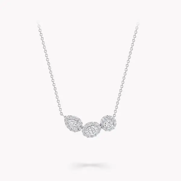 Graff Icon Three Stone Diamond Necklace - White Gold