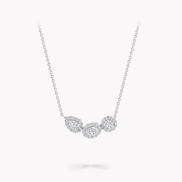Graff Icon Three Stone Diamond Necklace - White Gold